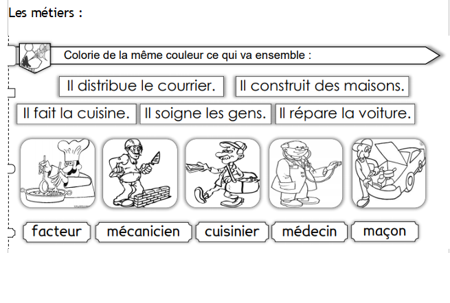les métiers - vocabulaire - Ecole élémentaire Condorcet
