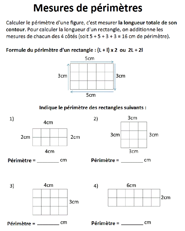 le périmètre cm1