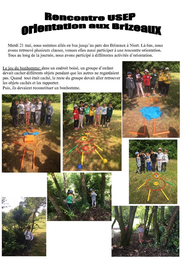 Rencontre USEP orientation - Ecole de la fontaine Cherveux