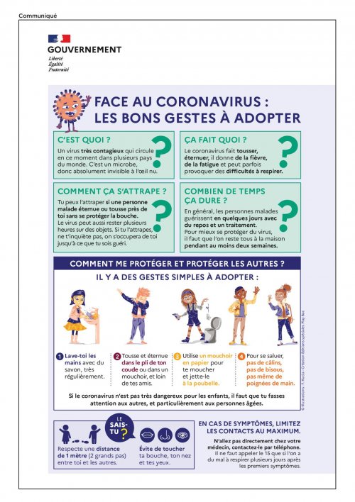Informations Coronavirus [Flyer Gestes barrières - version enfant ...