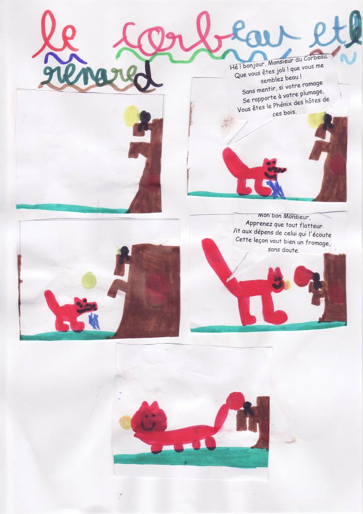 Le corbeau et le renard version BD - RPI Chatain Genouille Surin