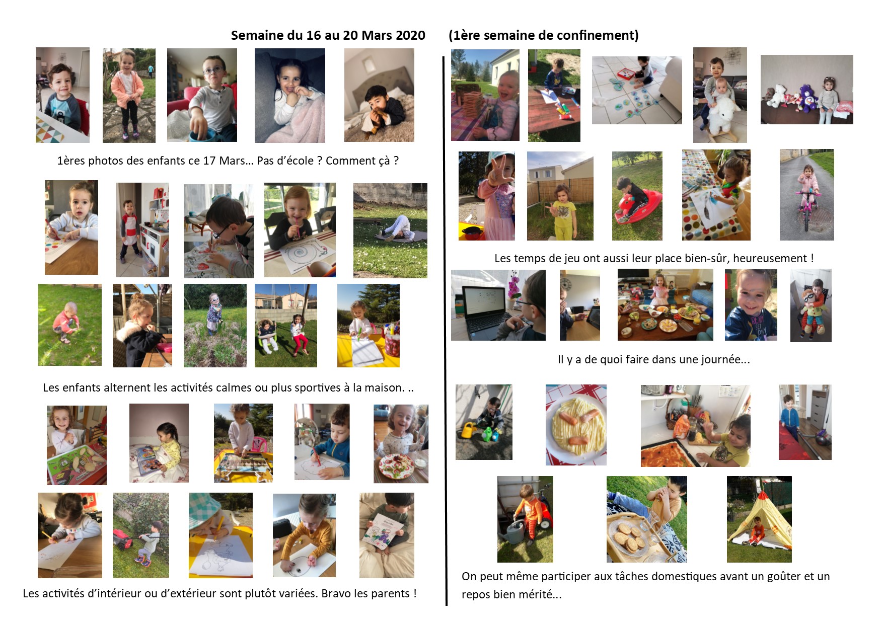Cahier de vie de la 1ère semaine de confinement - École Maternelle La ...